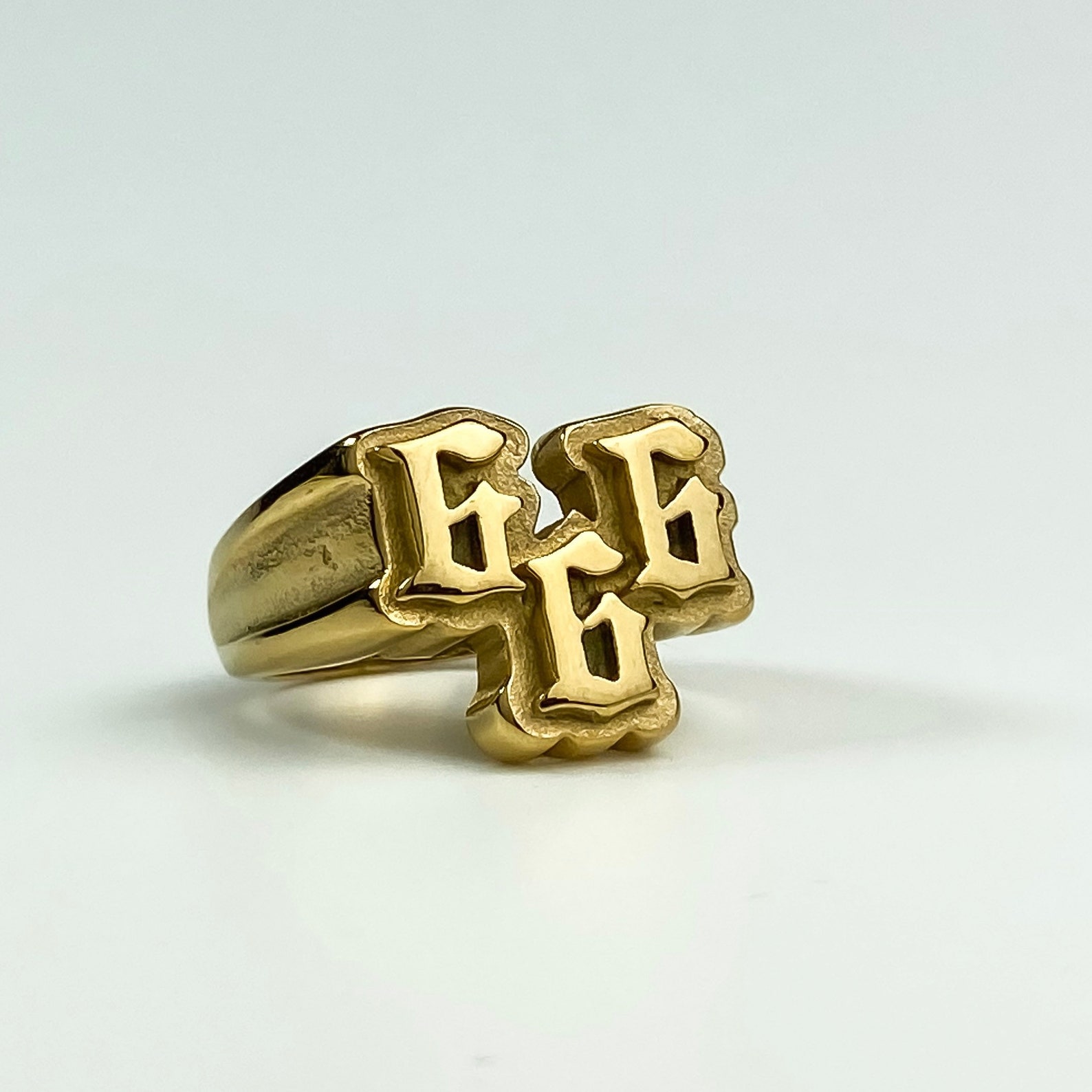 666 Ring 18k Gold Plated Ring man Ring Men Ring Gold - Etsy