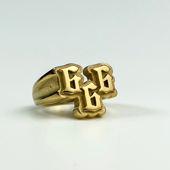 666 Ring 18k Gold Plated Ring man Ring Men Ring Gold - Etsy