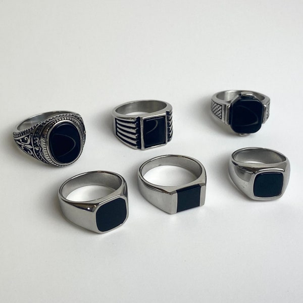 Onyx Signet Ring - Etsy