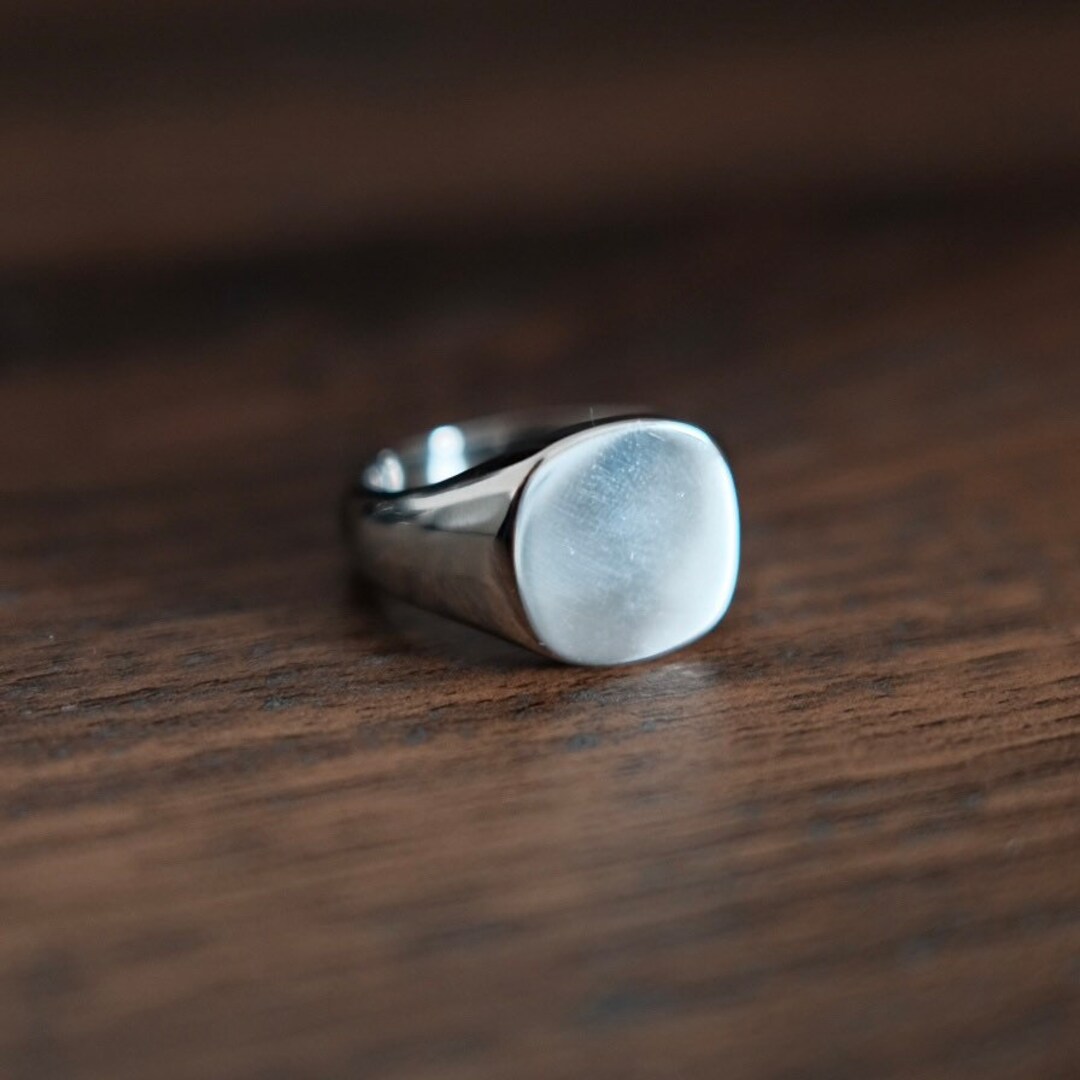 Signet Ring Plain Mens Essential Silver Signet Ring, Mens Large Signet ...