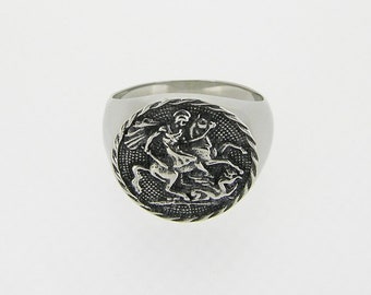 St George Signet Ring Men - Etsy
