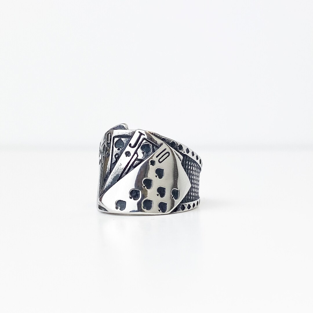 Poker Ring Deck of Card Ring Silver Ring Signet Ring for - Etsy