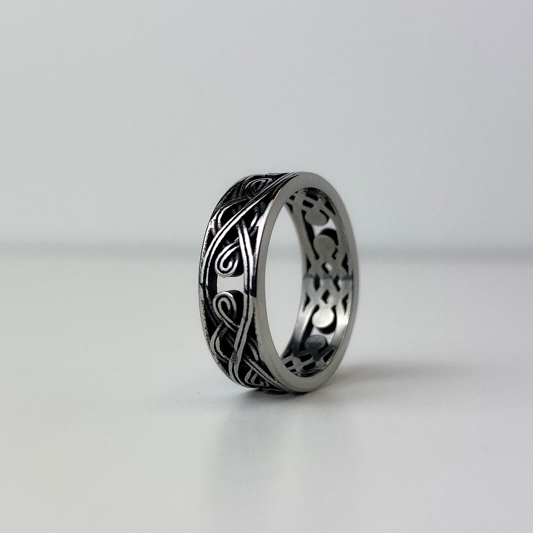 Vintage Silver Band Ring for Men, Mens Vintage Style Ring, Mens Ring ...
