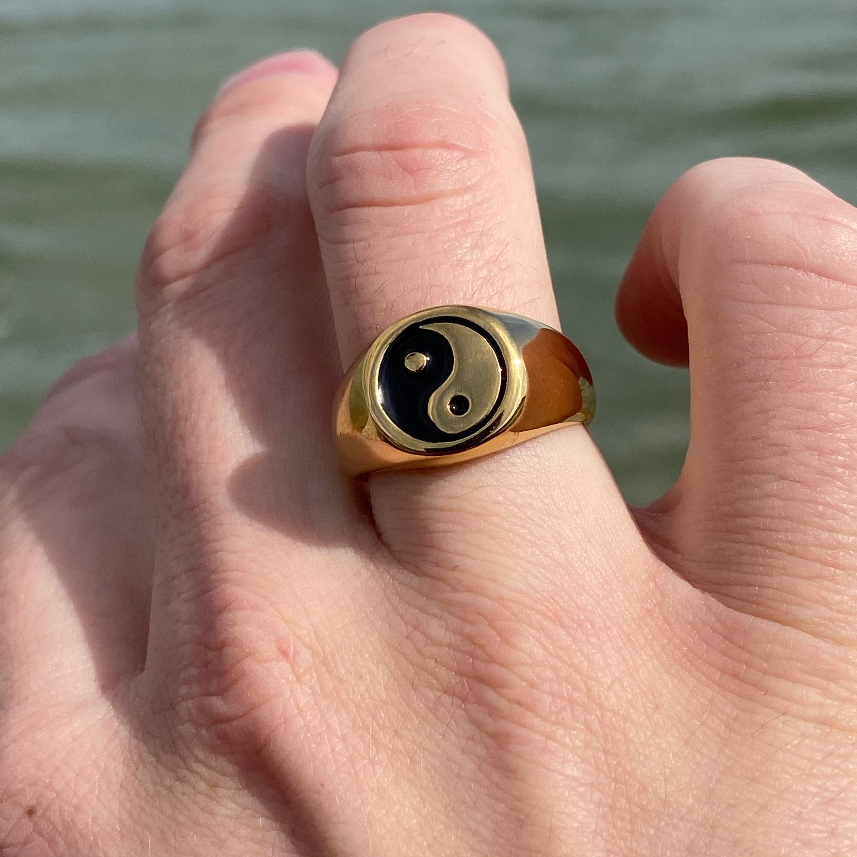 Mens Yin Yang Ring Signet Ring Men Man Ring Mens Ring Ying | Etsy