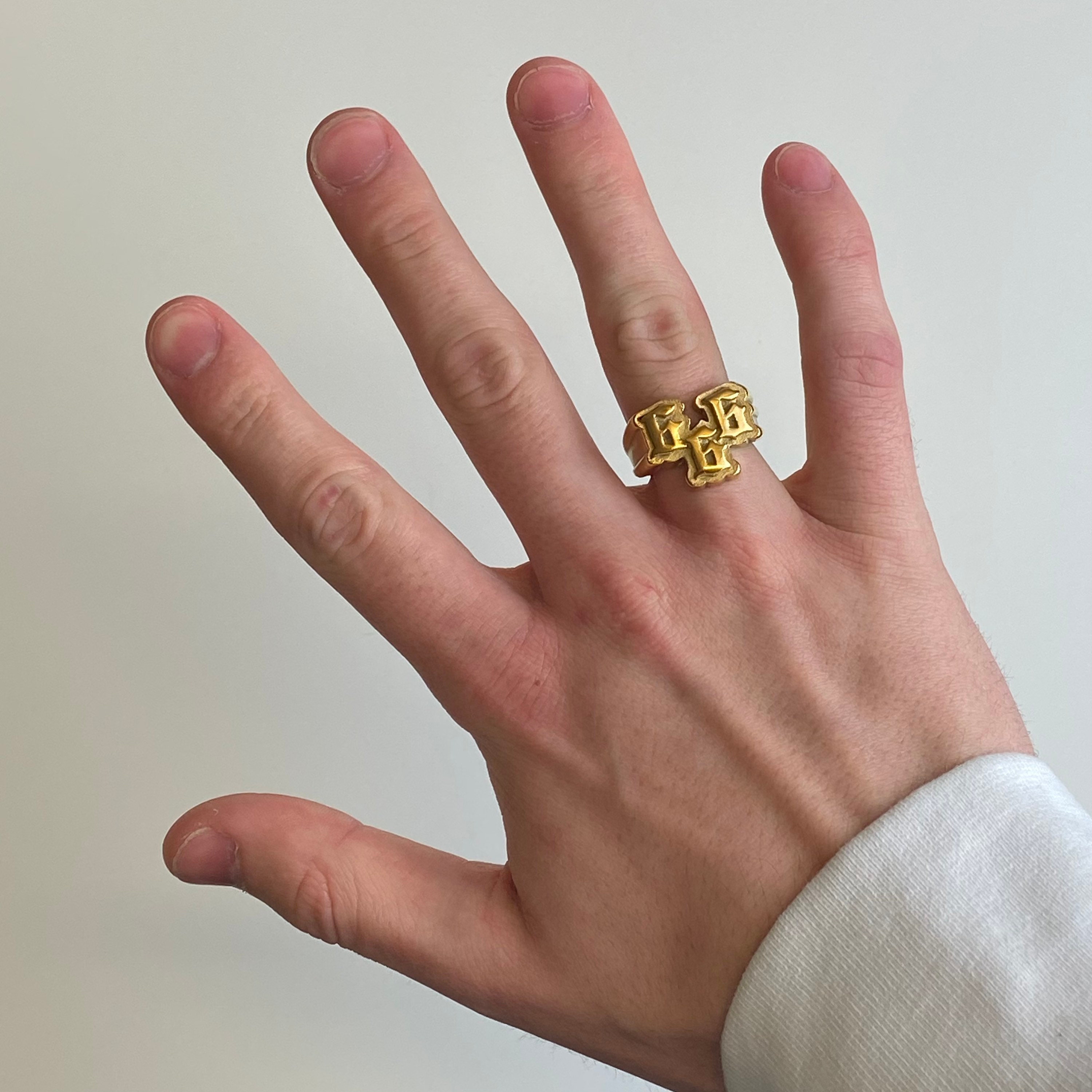 666 Ring 18k Gold Plated Ring man Ring Men Ring Gold - Etsy UK