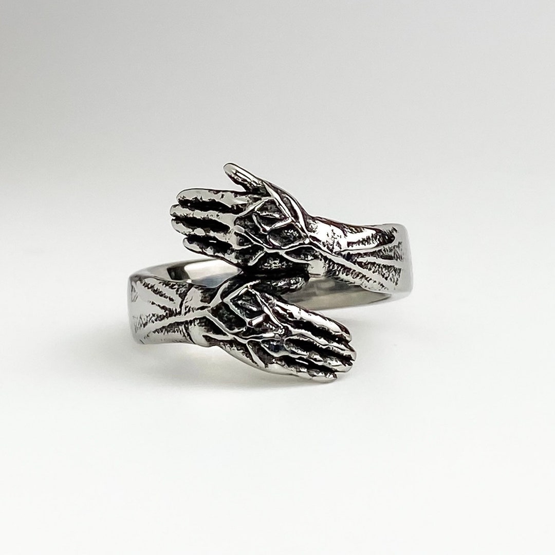 Hug Ring Silver, Mens Hug Ring, Trendy Silver Hug Band Ring for Him ...