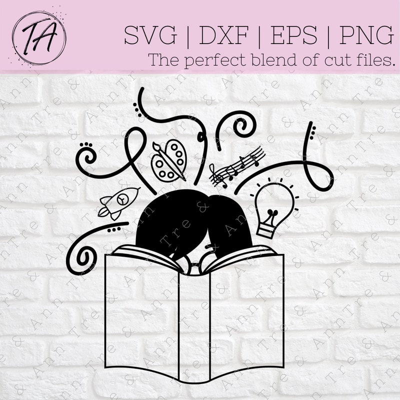 Book Reading Svg - Etsy