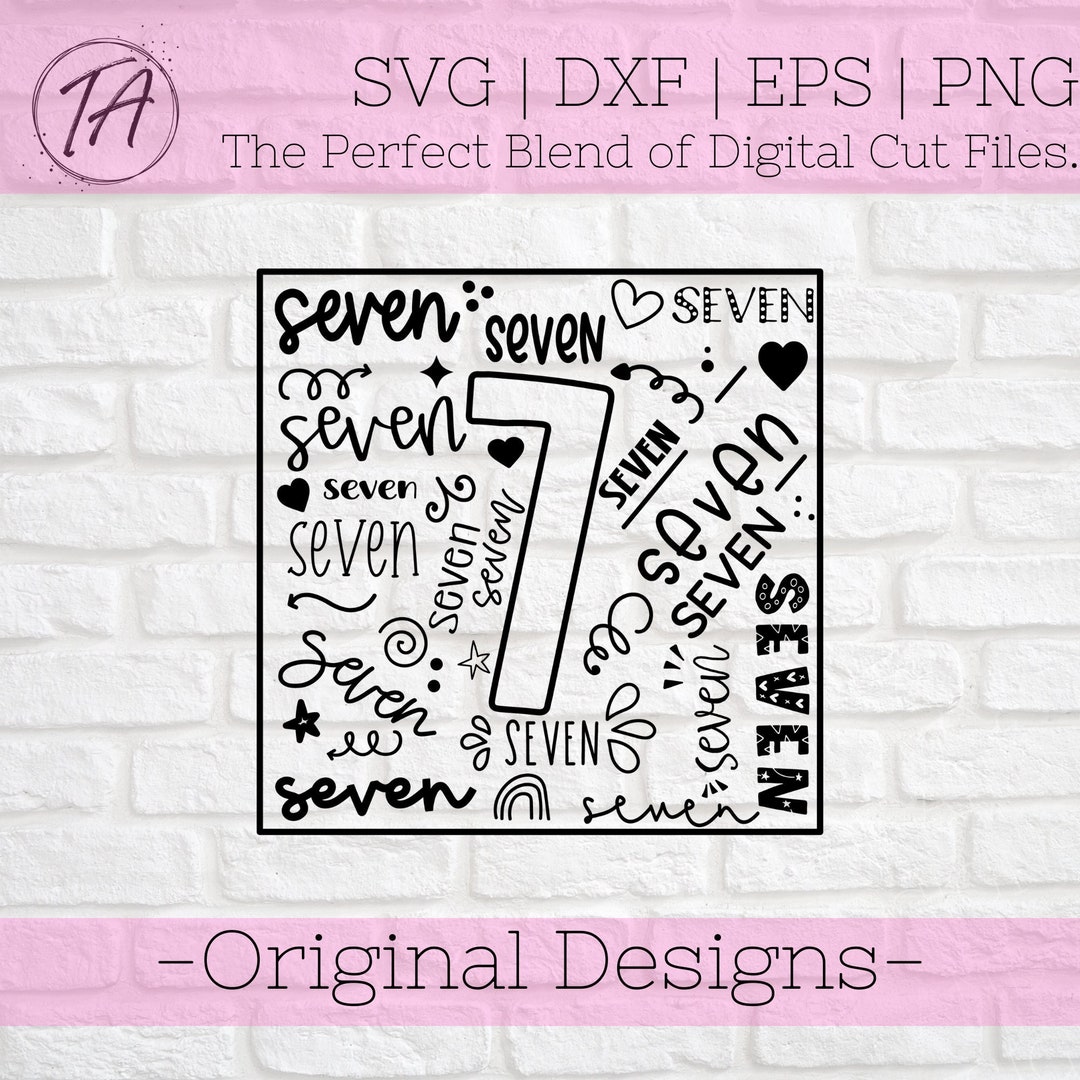7th Birthday Svg - Seven Year Old Svg - Seventh Birthday Svg - Seventh ...