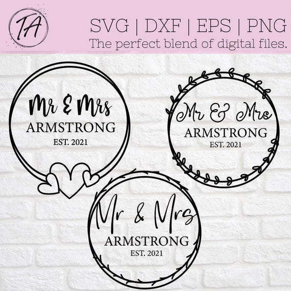 Wedding Svg Wedding Sign Svg Circle Wedding Sign Svg Mr - Etsy Canada