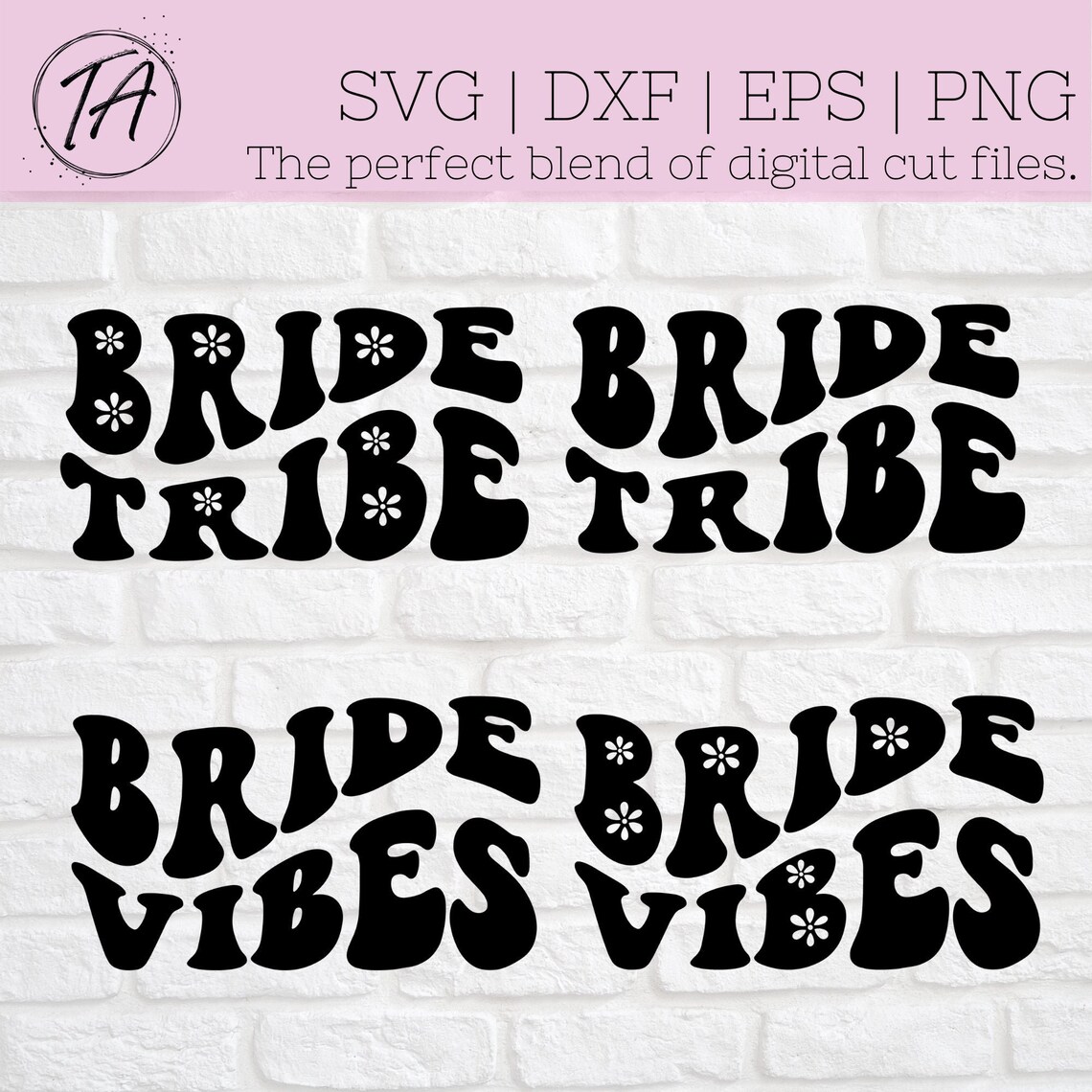Retro Bride Svg - Retro Bride Tribe Svg - Wavy Text Svg - Bachelorette ...