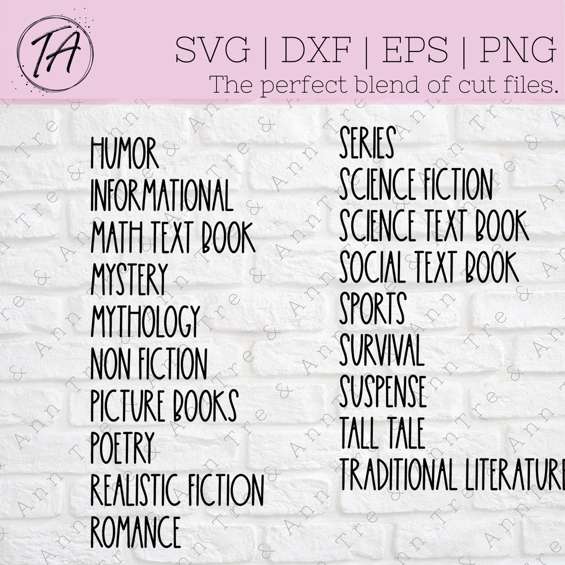 Book Labels Svg - Genre Labels Svg - Classroom Library Svg - Library ...
