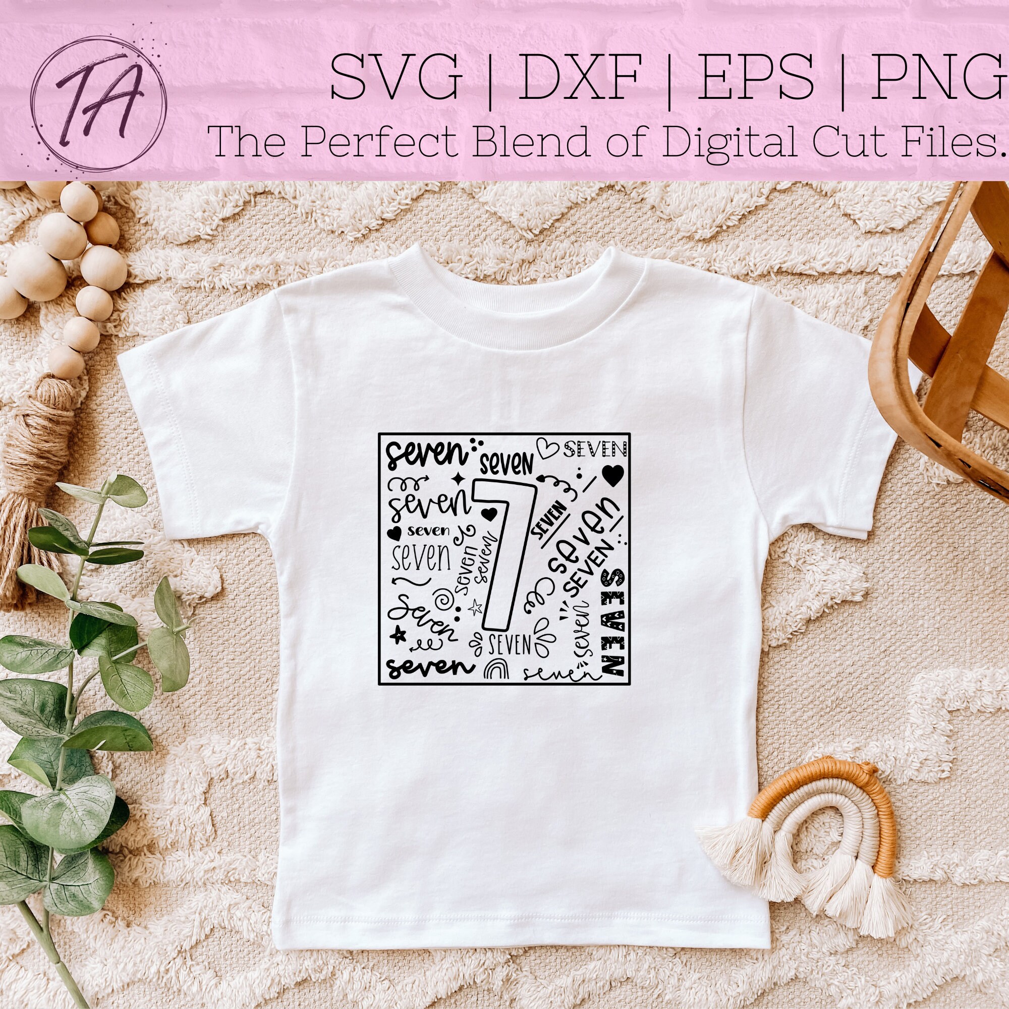 7th Birthday Svg - Seven Year Old Svg - Seventh Birthday Svg - Seventh ...