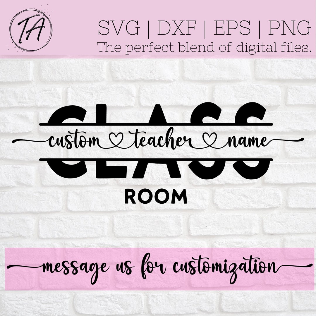 Teacher Monogram Svg - Classroom Sign Svg - Teacher Name Sign Svg ...