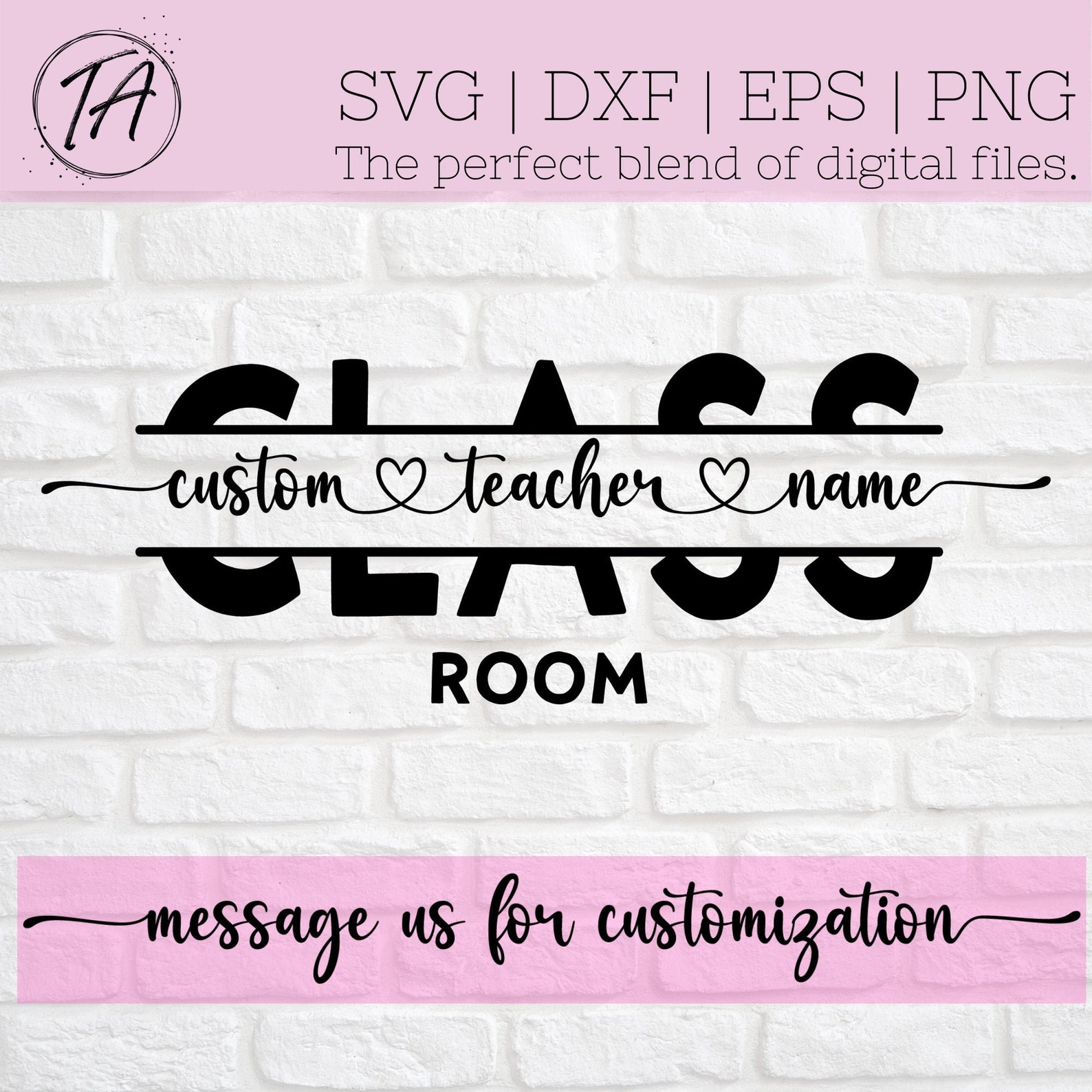 Teacher Monogram svg Classroom Sign svg Teacher Name Sign | Etsy