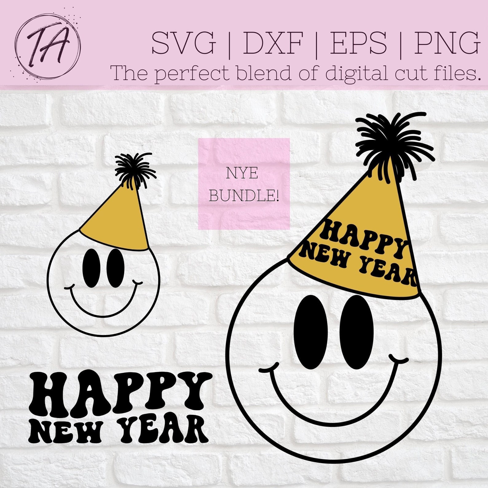 New Years Svg Happy New Years Svg Retro New Years Svg - Etsy