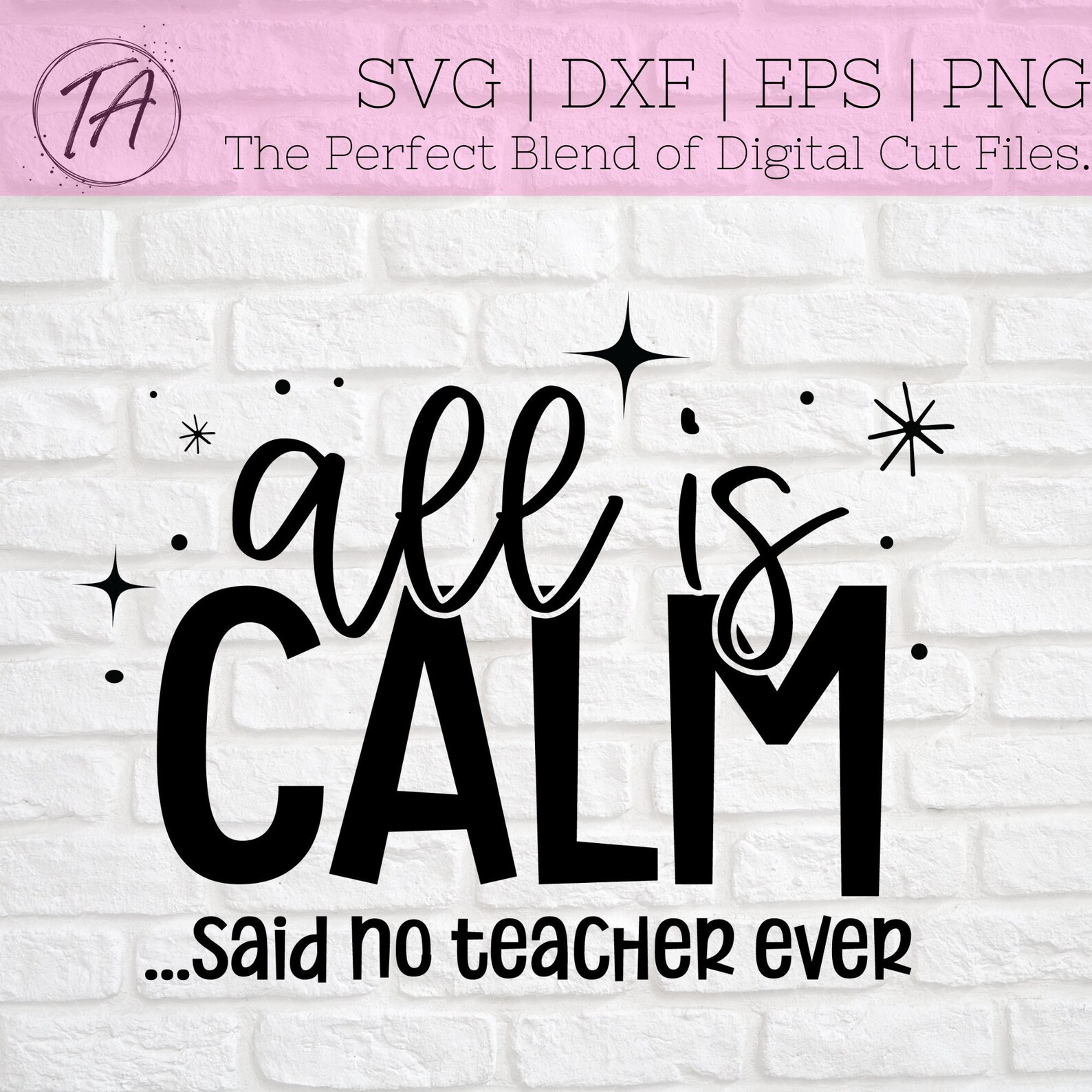 All is Calm Said No Teacher Ever Svg Teacher Christmas Svg - Etsy