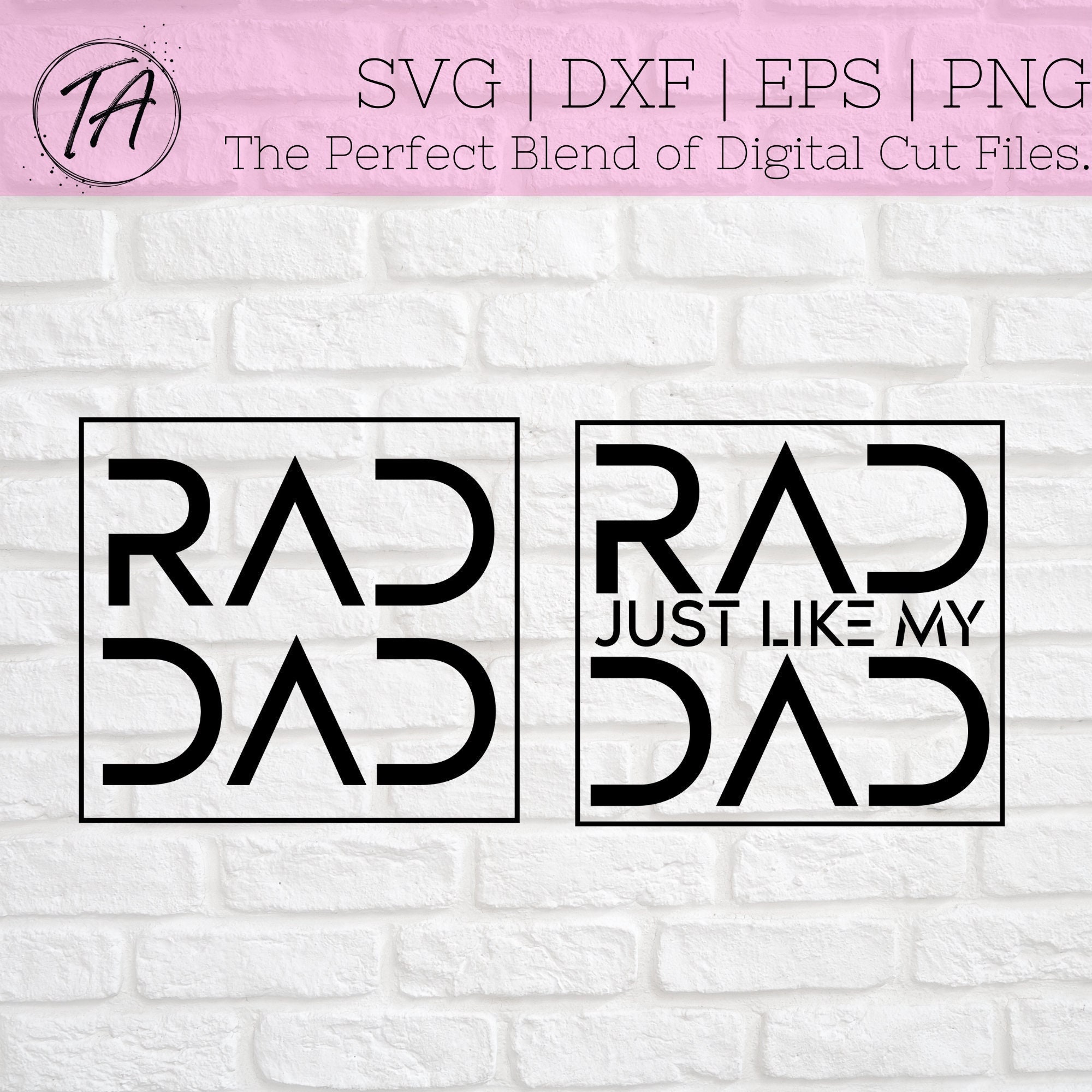 Rad Dad Svg - Rad Like My Dad Svg - Cool Dad Svg - Daddy and Me Shirt ...