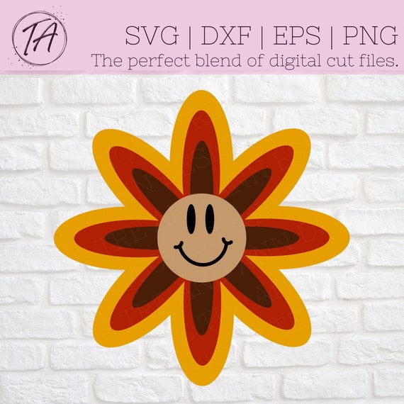 Retro Smiley Svg Retro Fall Svg Smiley Svg Flower Smiley - Etsy