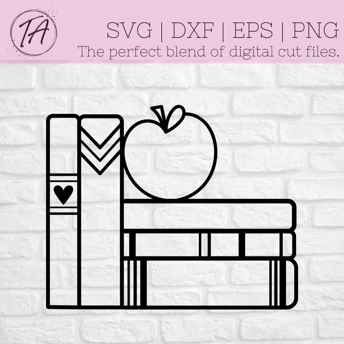 Book Stack Svg Books Svg Book Svg Teacher Svg Library | Etsy