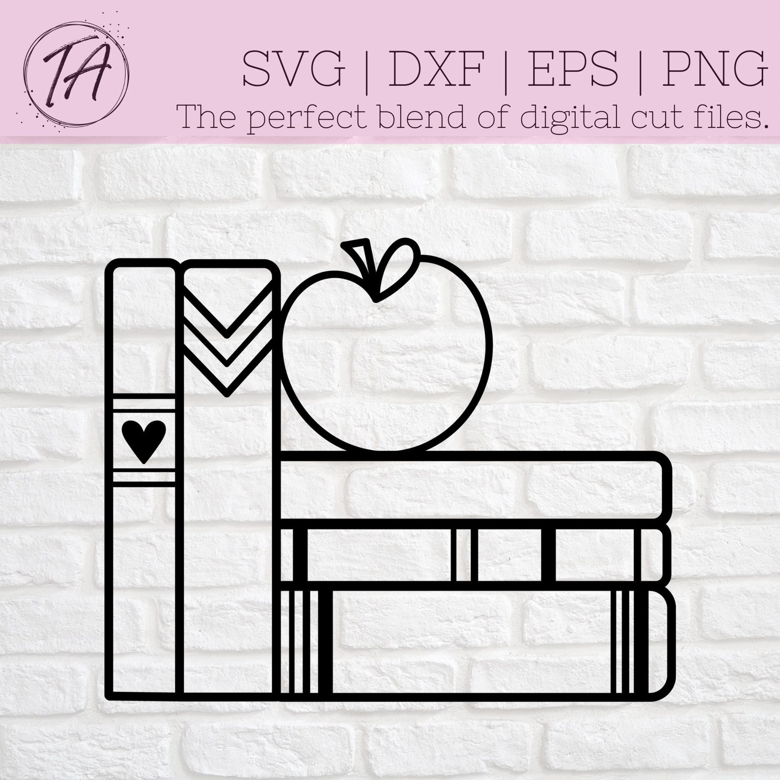 Book Stack Svg Books Svg Book Svg Teacher Svg Library | Etsy