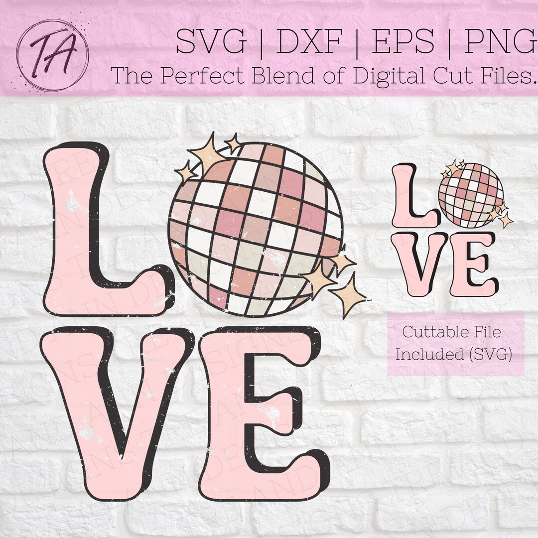 Love Svg - Love Png - Valentine's Day Svg - Valentine's Day Png - Retro ...