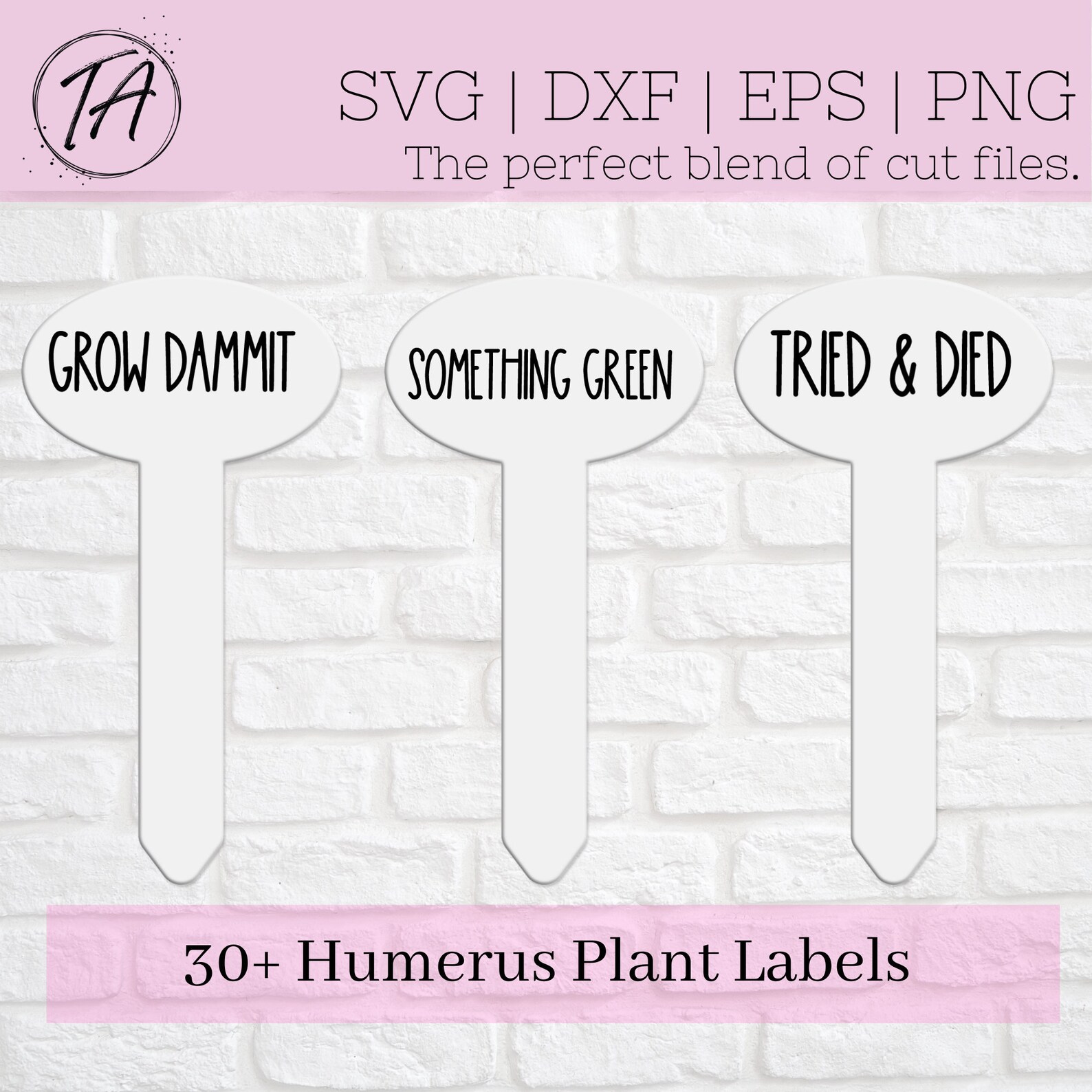 Plant Labels Svg Funny Plant Labels Svg Gardening Labels | Etsy