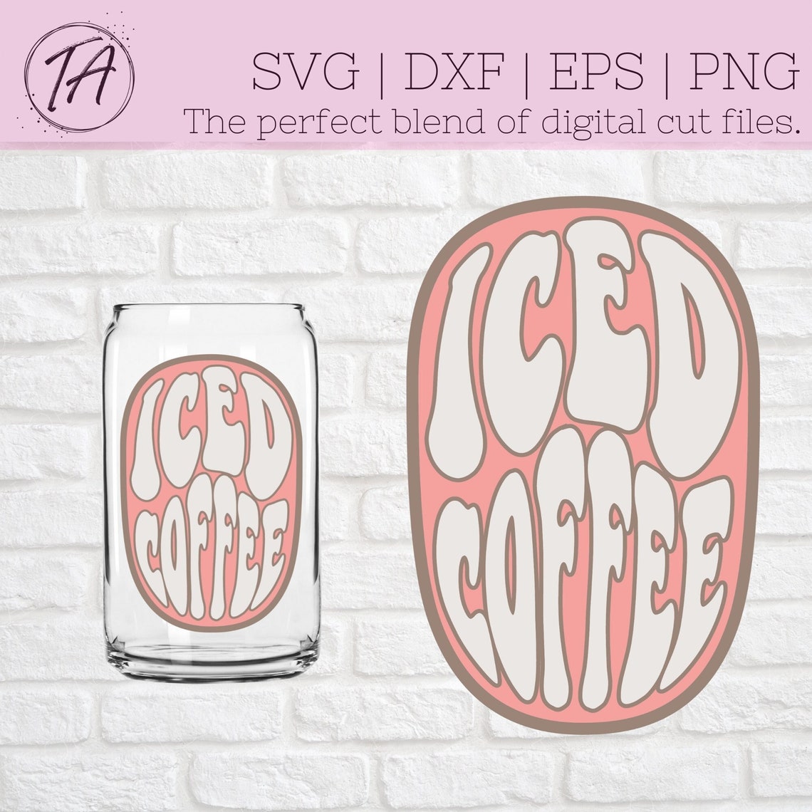 Iced Coffee Svg - Libbey Cup Svg - Iced Coffee Libbey Glass Svg - Iced ...