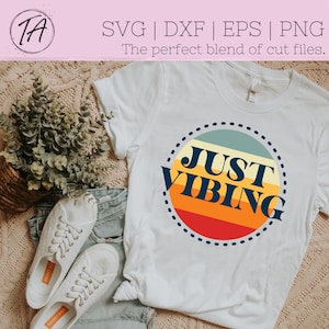 Vibing Svg - Just Vibing Svg - Retro Svg - Retro Summer Svg - Summer ...
