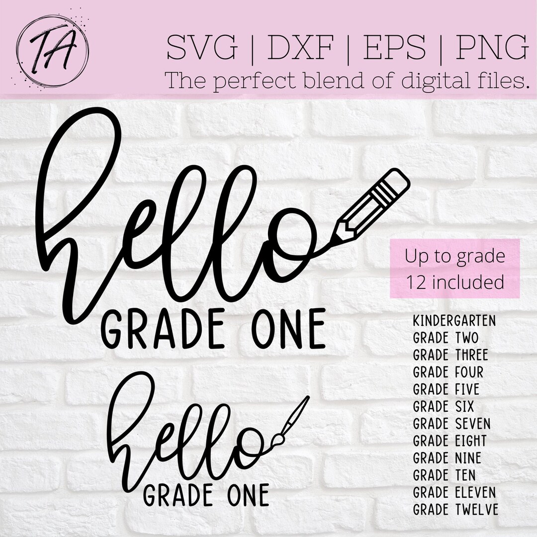 Hello Grade Svg - Hello Grade One Svg - Hello Grade 2 Svg - Back to ...