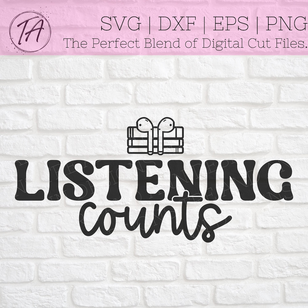 Listening Counts Svg - Audiobook Svg - Reading Svg - Book Svg - Reader ...