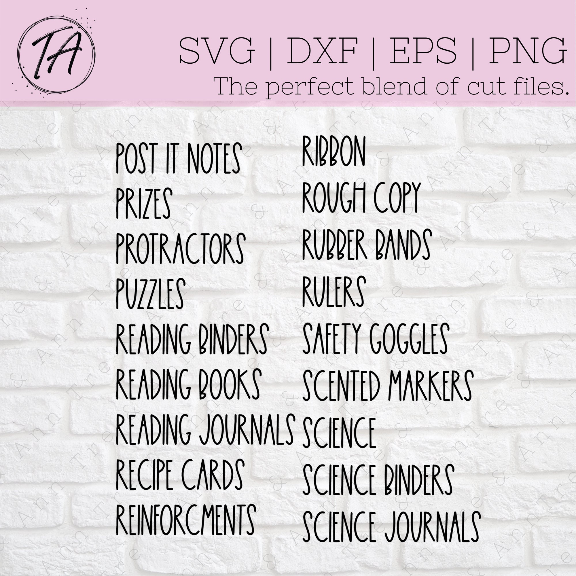 Classroom Supply Labels Svg - Classroom Organization Labels Svg ...