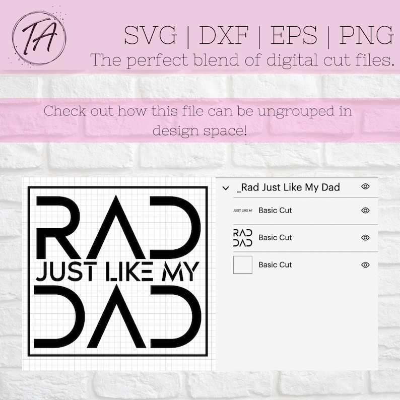 Rad Dad Svg - Rad Like My Dad Svg - Cool Dad Svg - Daddy and Me Shirt ...