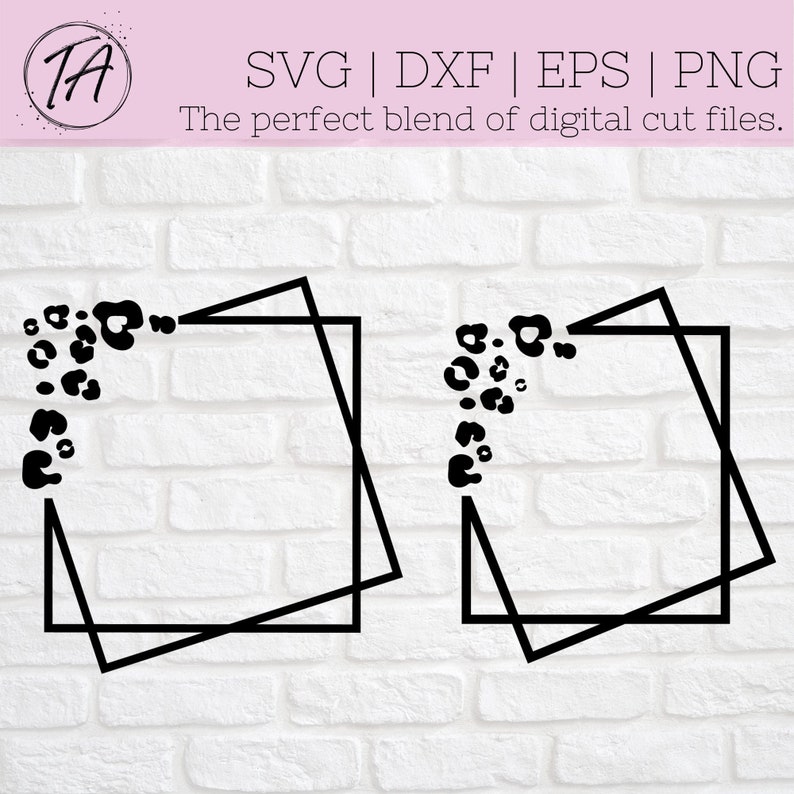 Leopard Print Frame Svg - Leopard Frame Svg - Square Frame Svg - Double ...