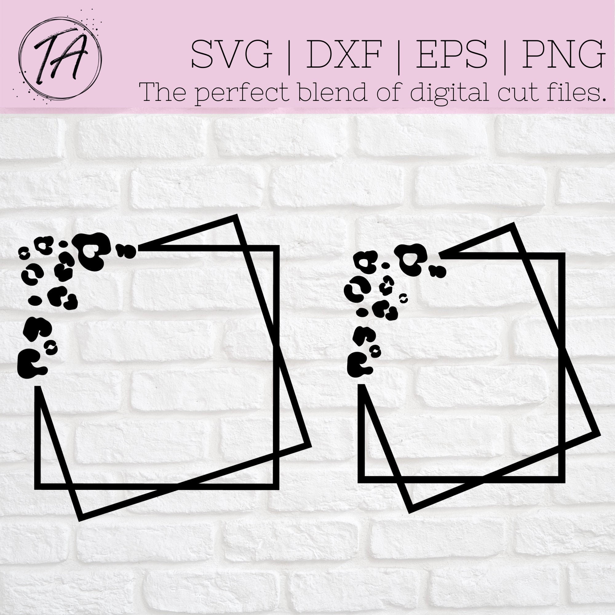 Leopard Print Frame svg Leopard Frame svg Square Frame svg | Etsy