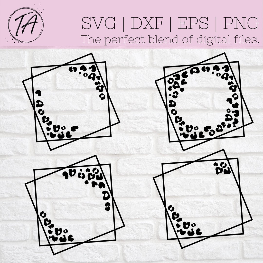 Leopard Print Frame Svg - Leopard Frame Svg - Square Frame Svg - Double ...