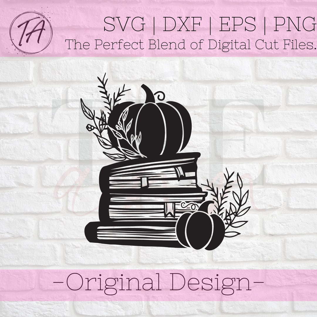 Fall Svg- Pumpkin Svg- Books Svg- Fall Reading List Svg- Autumn Vibes ...