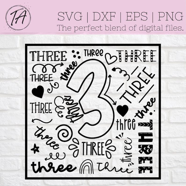 3rd Birthday svg Three Year Old svg Third Birthday svg | Etsy