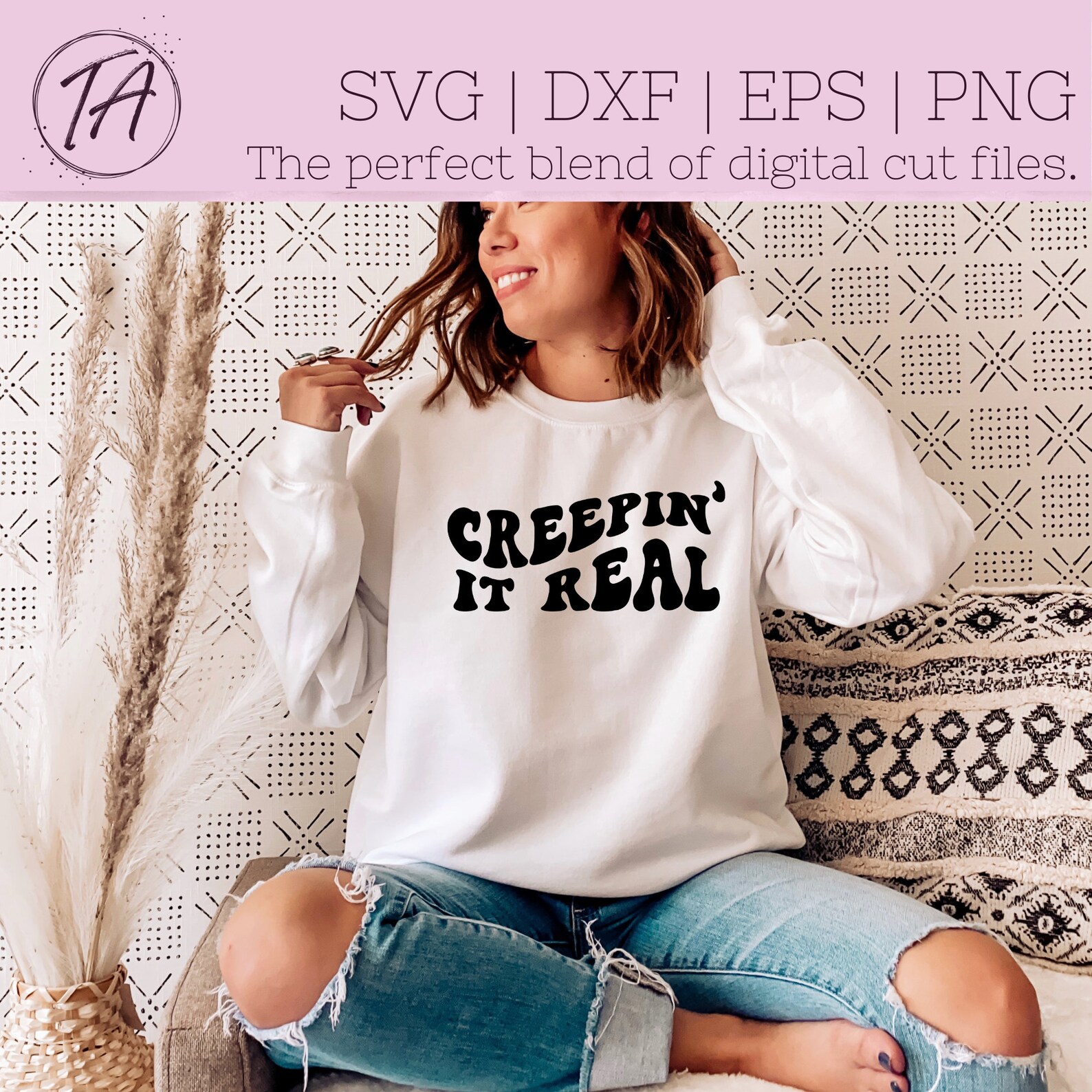 Creepin It Real Svg Halloween Svg Retro Halloween Svg - Etsy