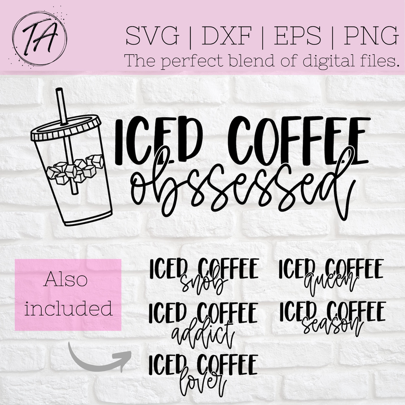 Iced Coffee Svg - Iced Coffee Addict Svg - Iced Coffee Season Svg ...