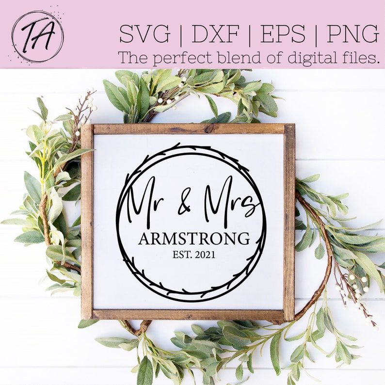 Wedding Svg Wedding Sign Svg Circle Wedding Sign Svg Mr - Etsy