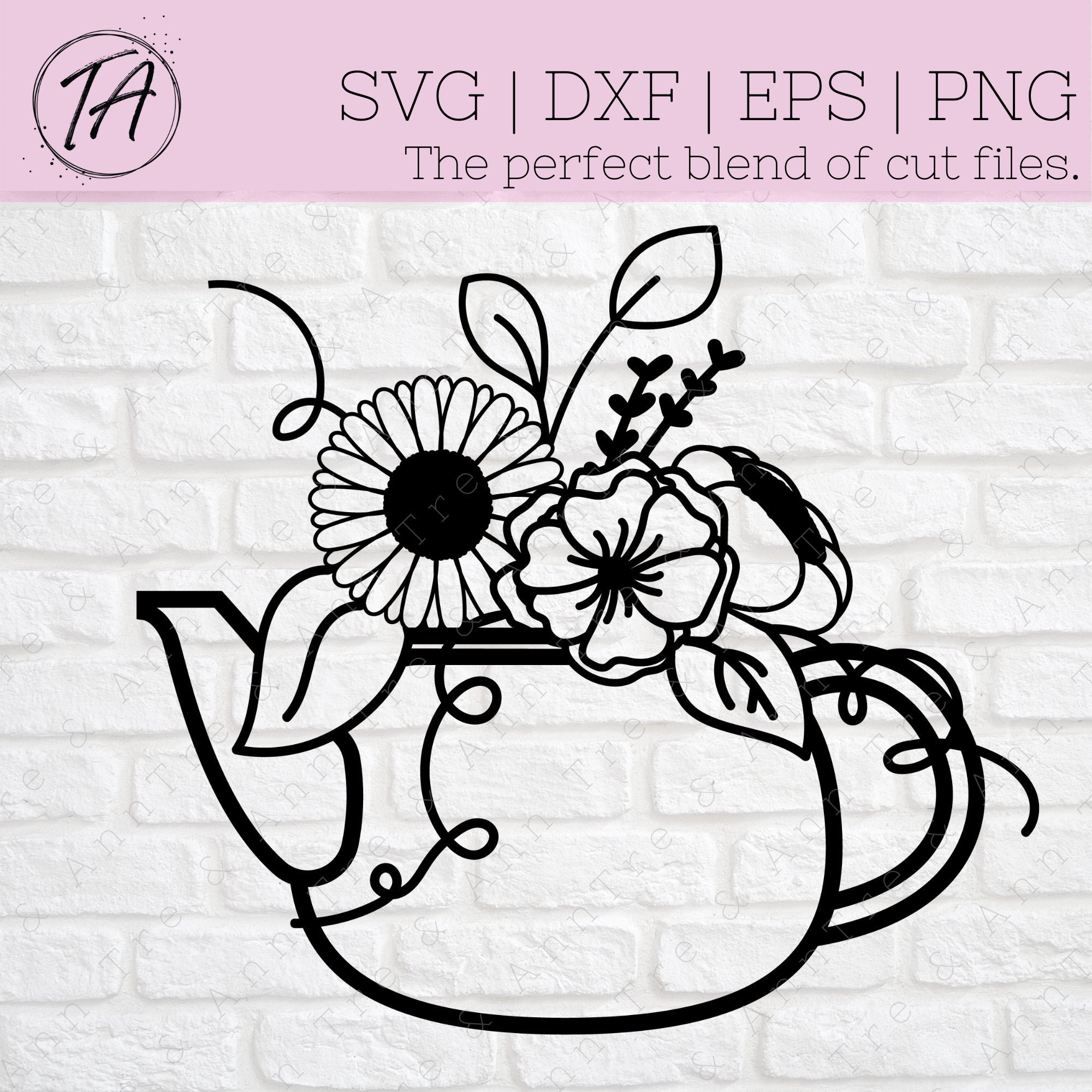Teapot Svg Teapot Flowers Svg Tea Svg Teapoy Floral Svg - Etsy