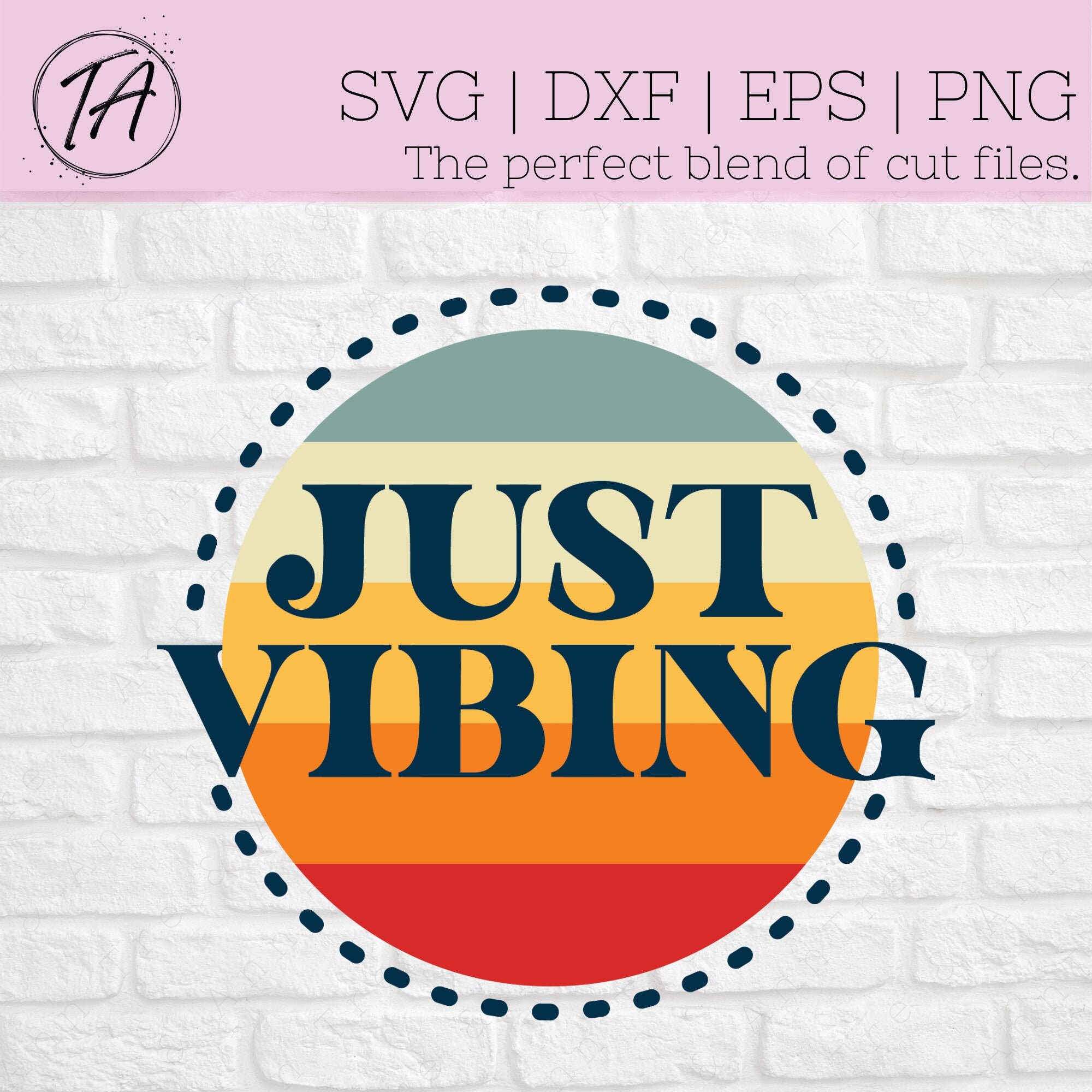 Vibing svg Just Vibing svg Retro svg Retro Summer svg | Etsy