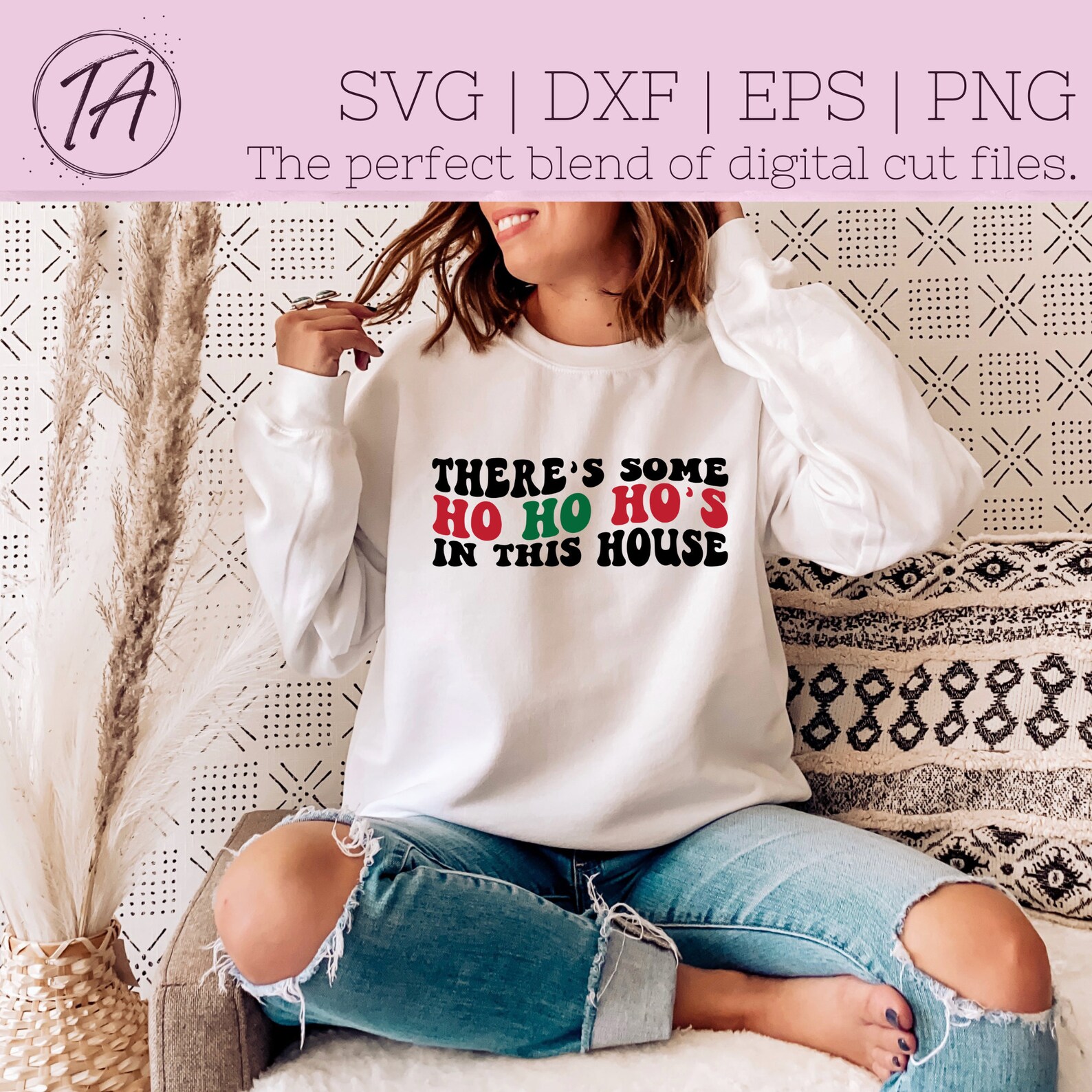 Hos in This House Svg - Ho Ho Ho Svg - Christmas Svg - Retro Christmas ...