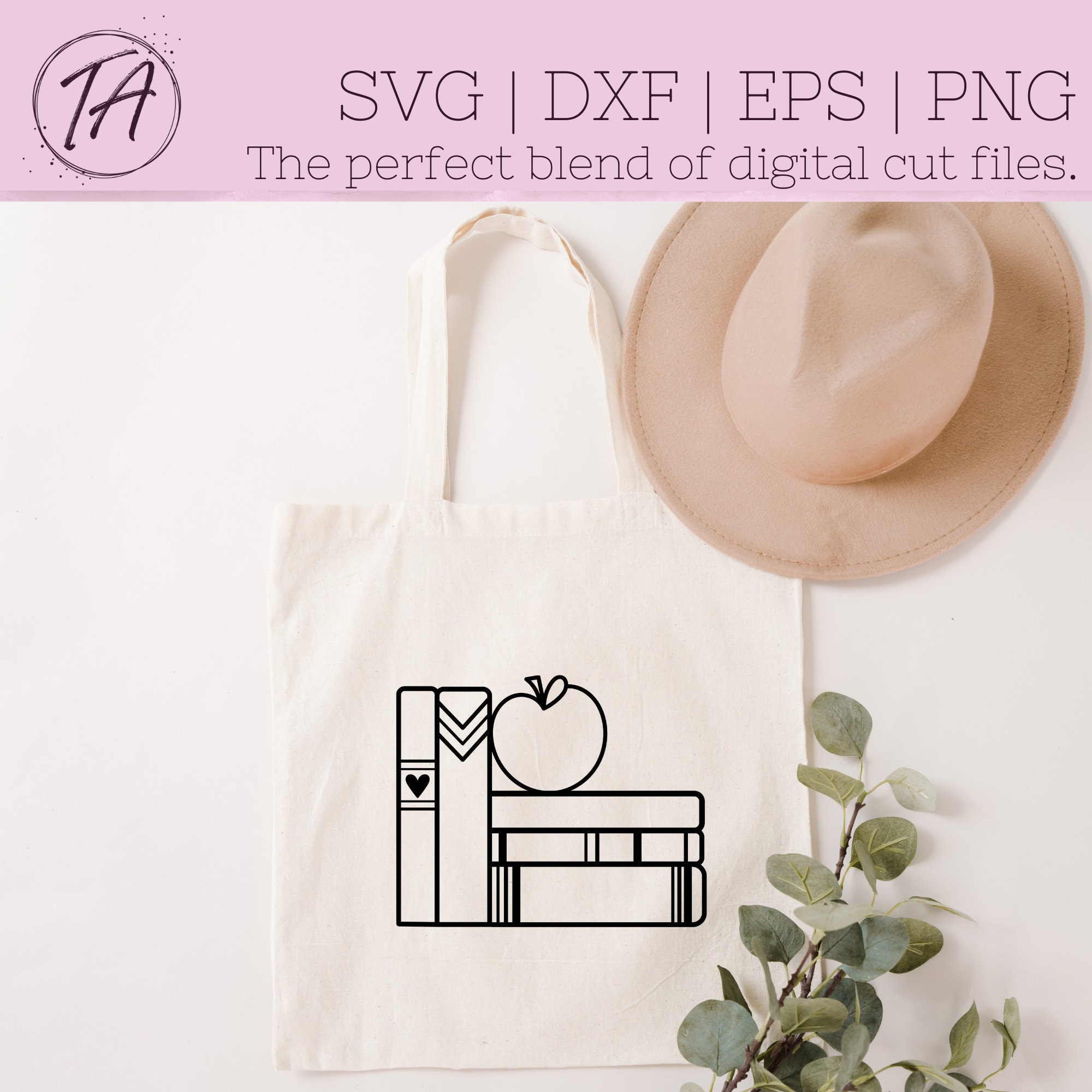 Book Stack Svg - Books Svg - Book Svg - Teacher Svg - Library Svg ...