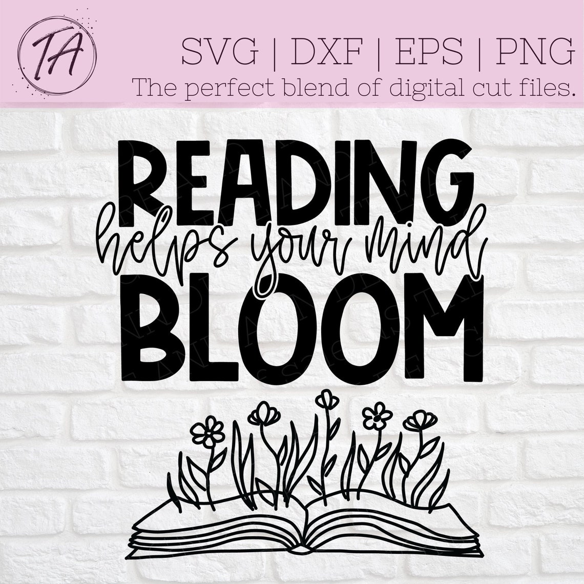 Reading Svg Reading Helps Mind Bloom Svg Classroom Library | Etsy
