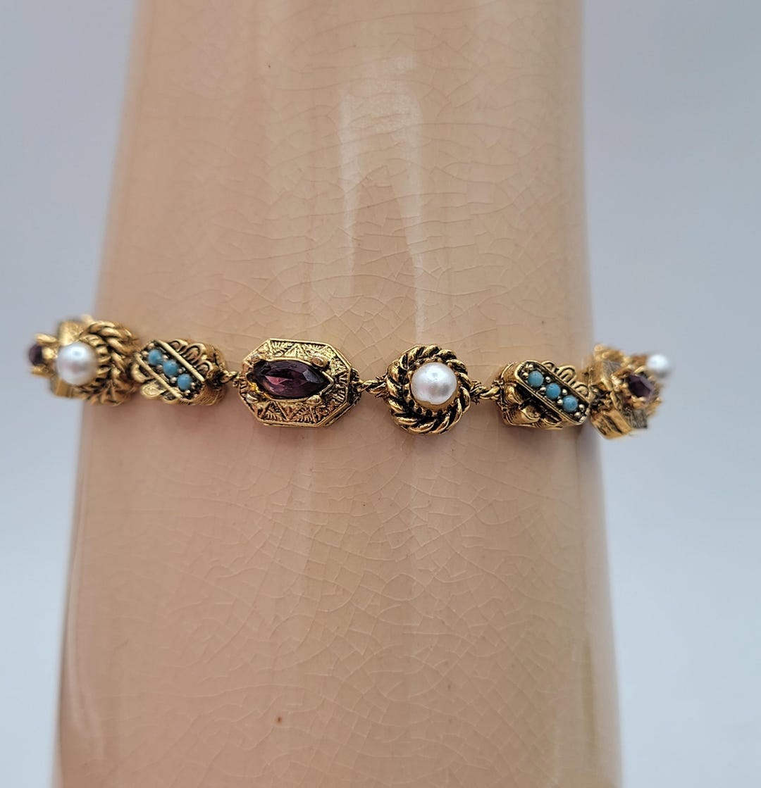 ART SIGNED, Vintage Slide Bracelet, Victorian Bracelet, Antique ...