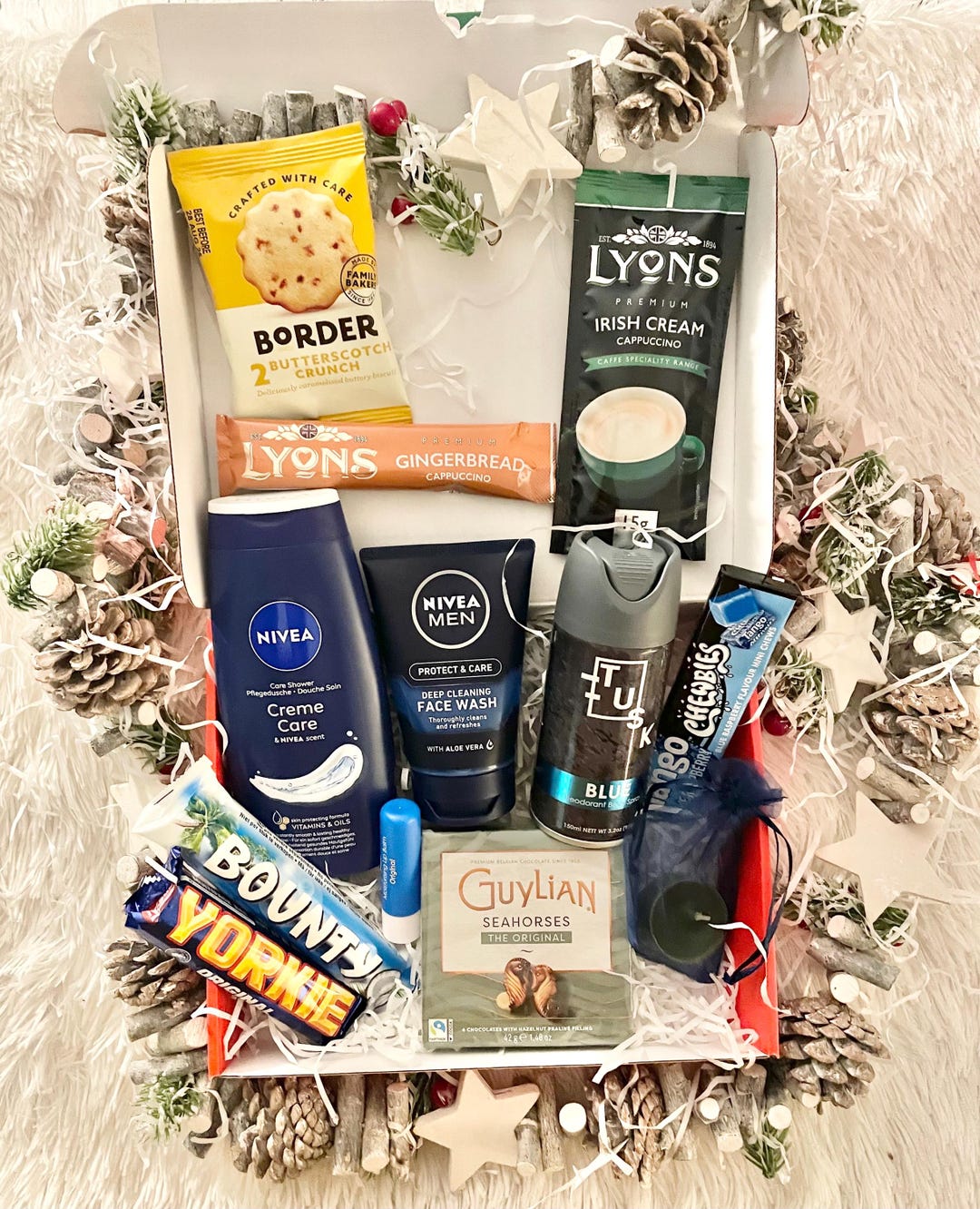 Nivea Men's Pamper Hamper: Grooming Gift Box With Coffee & Chocolates ...
