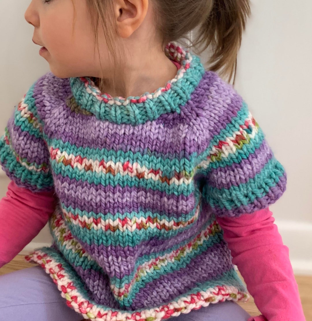 Knitting Pattern // Toddler Floral Sweater - Etsy