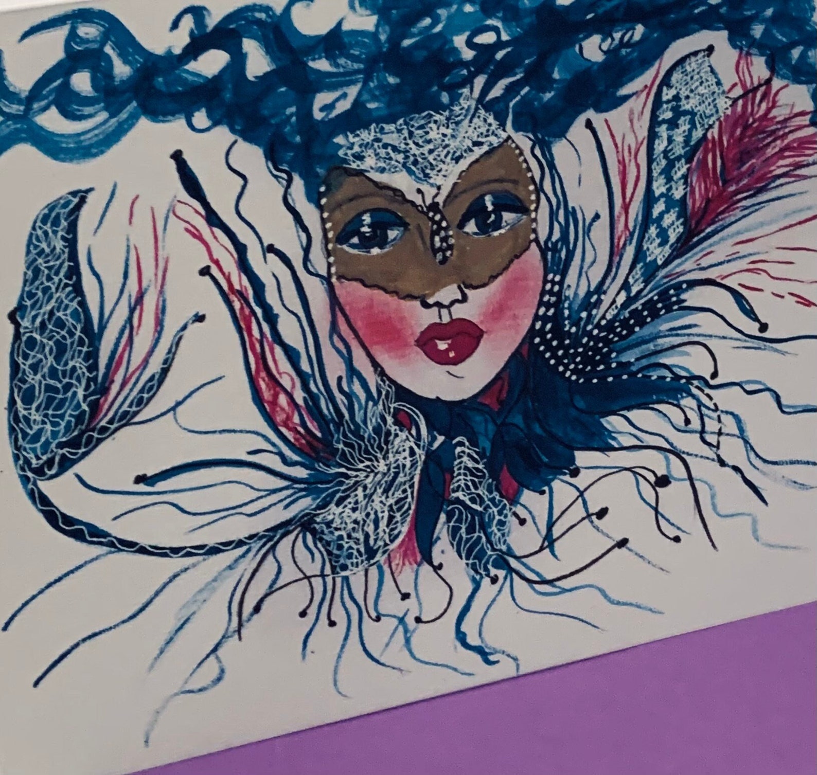 Vibrant, Ink, Original, Greeting Cards Ideal for Mothers, Grandmothers ...