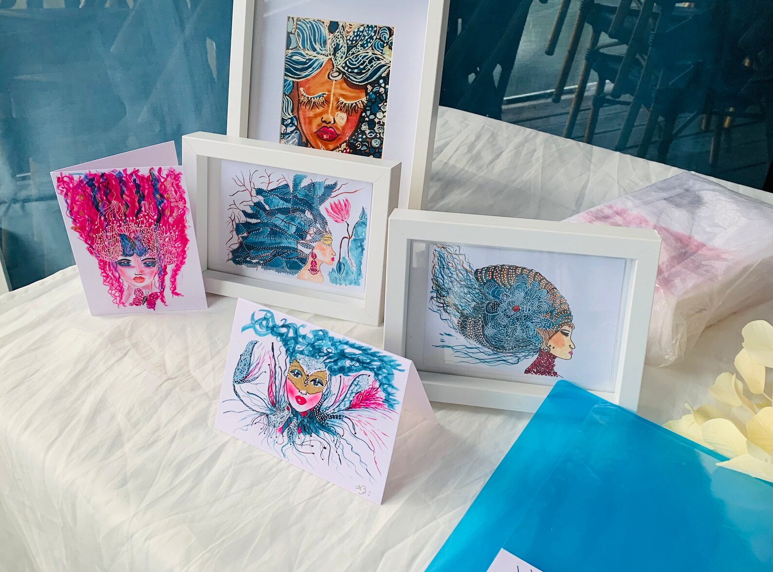 Vibrant, Ink, Original, Greeting Cards Ideal for Mothers, Grandmothers ...